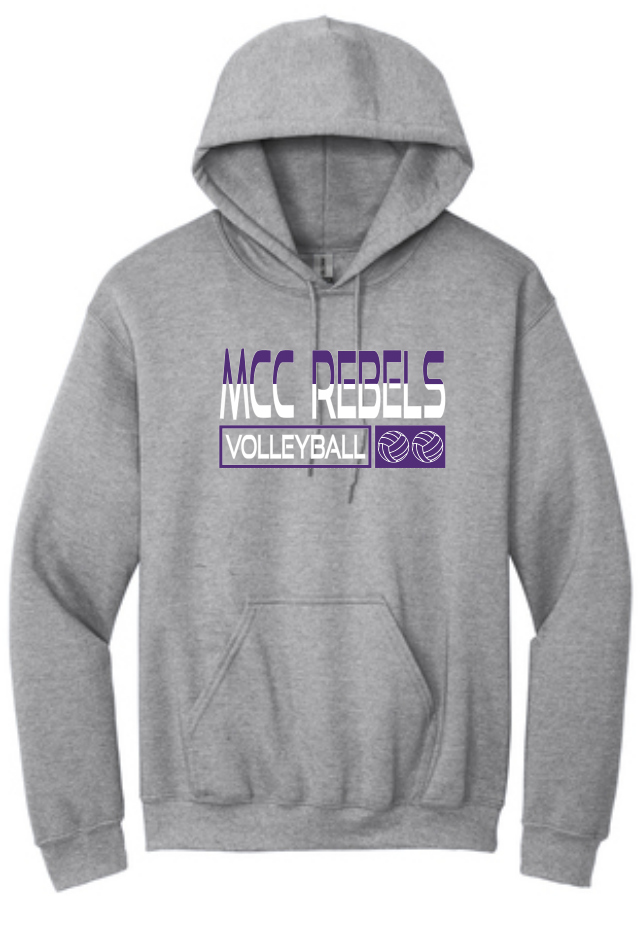 MCC Volleyball : Gildan Hoodie- Unisex Grey – 507 Designs